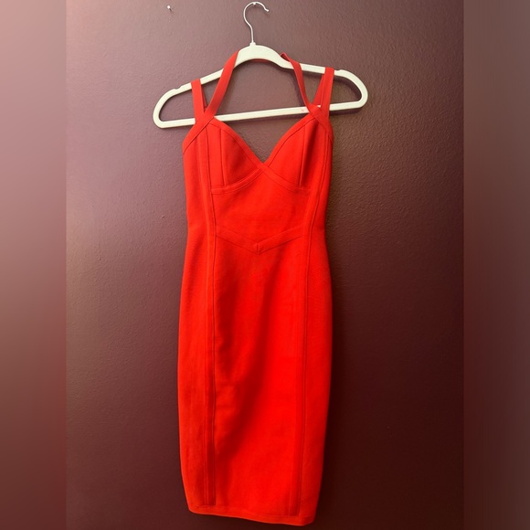 Tiger Mist | Dresses | Small Tight Dress Beautiful Red Low Cut Neck ...
